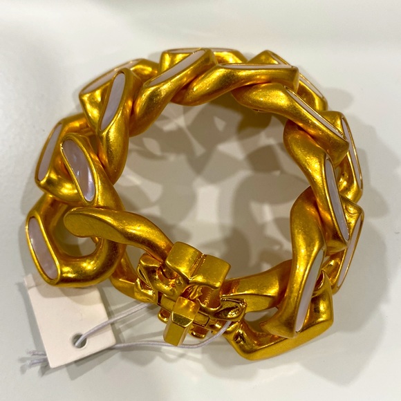 Tory Burch | Jewelry | Tory Burch Roxanne Inlay Curb Chain Bracelet ...